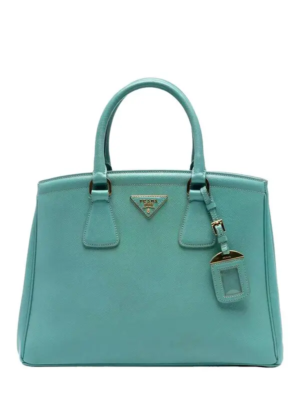 Prada Saffiano Lux Parabole Tote Bag - Blue