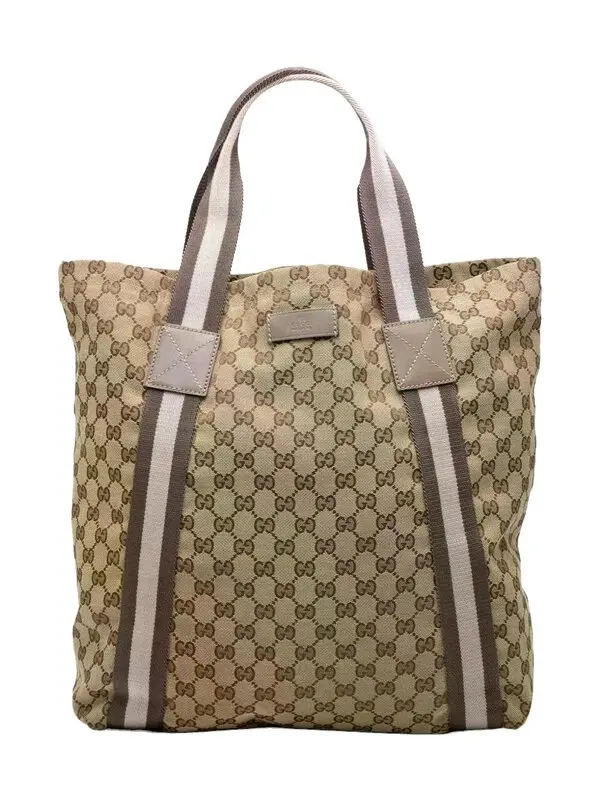 Gucci Gg Canvas Web Tote Bag - Neutrals