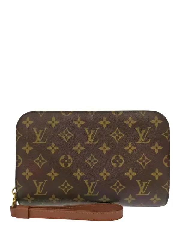 LOUIS VUITTON 2000 Monogram Orsay Clutch Bag - Brown