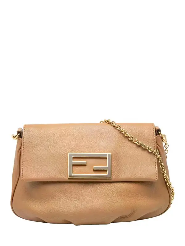 Fendi 2010-2025 Leather Sta Pochette Crossbody Bag - Brown