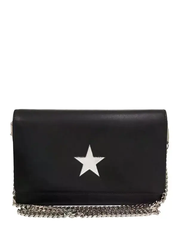 Givenchy Leather Pandora Star Wallet On Chain - Black