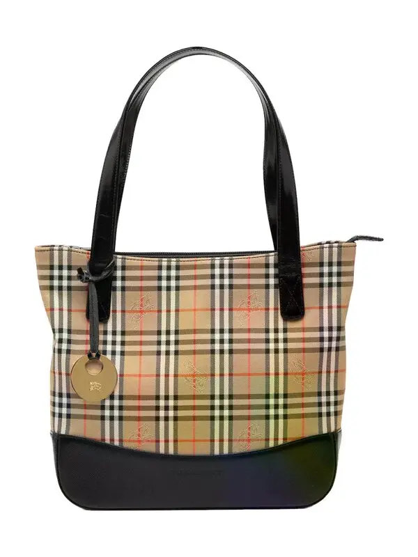 Burberry Haymarket Check Canvas Tote Bag - Neutrals