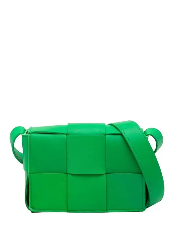 Bottega Veneta 2021-2025 Nappa Intrecciato Cassette Crossbody Bag - Green