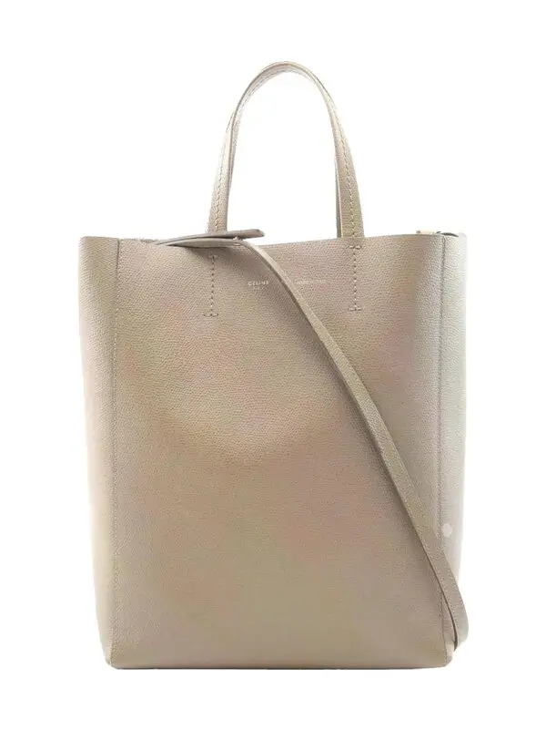 Celine Small Grained Calfskin Vertical Cabas Satchel - Neutrals