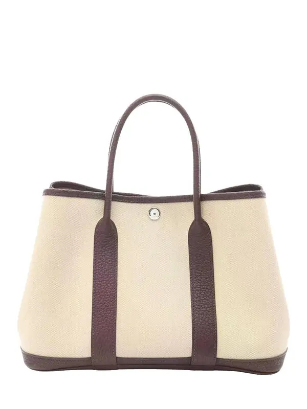 Hermès 2021 Toile Militaire And Negonda Garden Party 30 Tote Bag - Neutrals