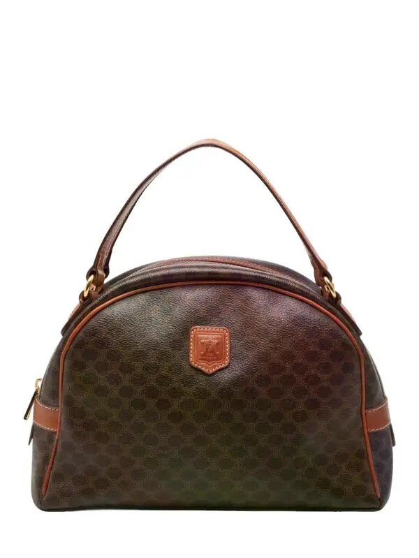 Celine 1995 Macadam Coated Canvas Dome Handbag - Brown