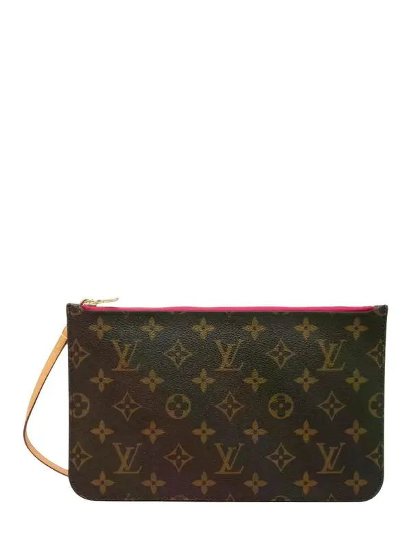 LOUIS VUITTON 2016 Monogram Neverfull Mm Pouch - Brown
