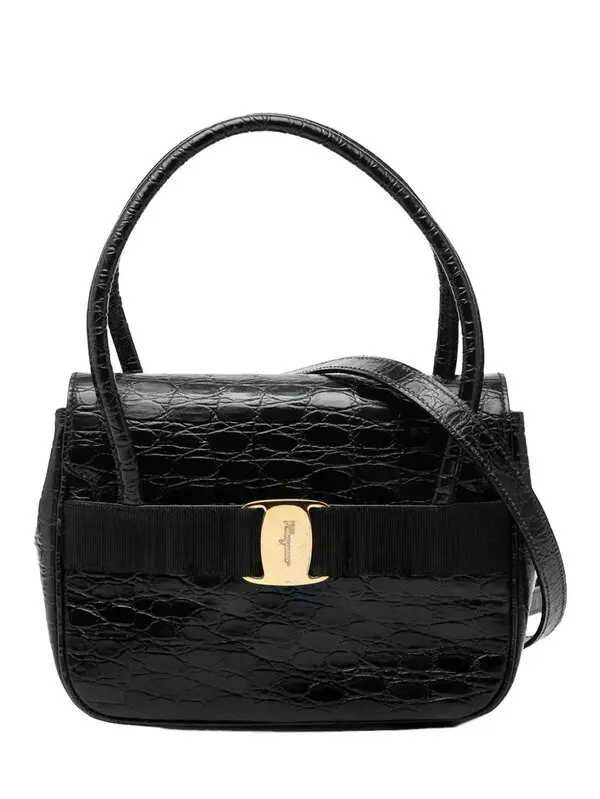 FERRAGAMO Vara Bow Top Handle Satchel - Black