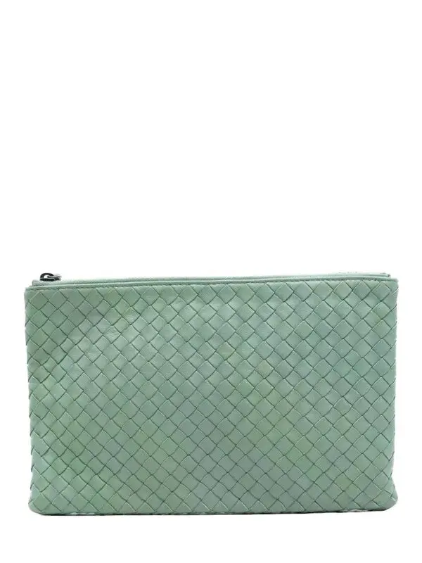 Bottega Veneta 2012-2025 Nappa Intrecciato Clutch - Green