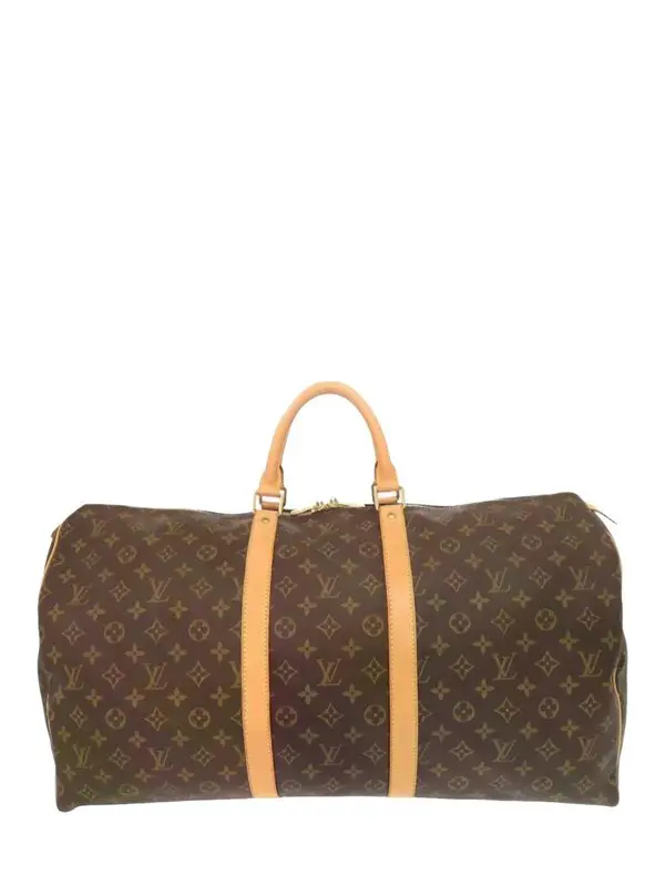 LOUIS VUITTON 2001 Monogram Keepall 55 Travel Bag - Brown
