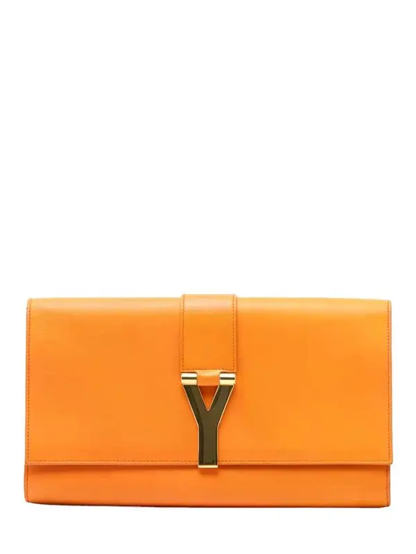 Saint Laurent 2013 Leather Chyc Ligne Clutch Bag - Orange