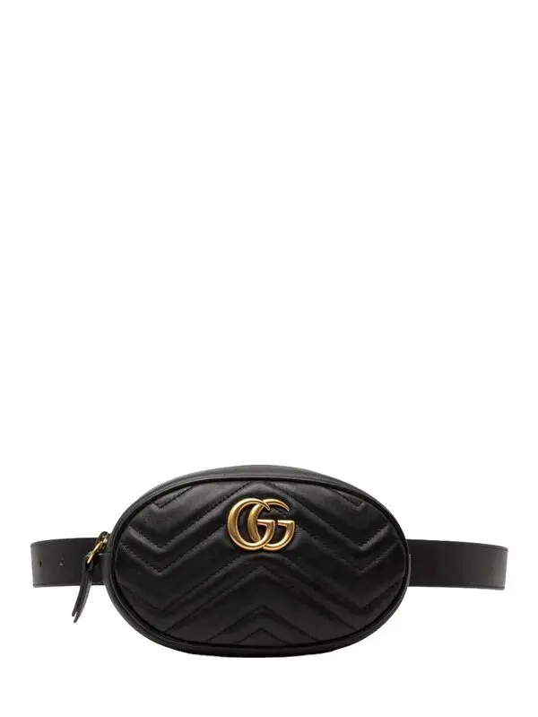 Gucci Gg Marmont Matelasse Leather Belt Bag - Black
