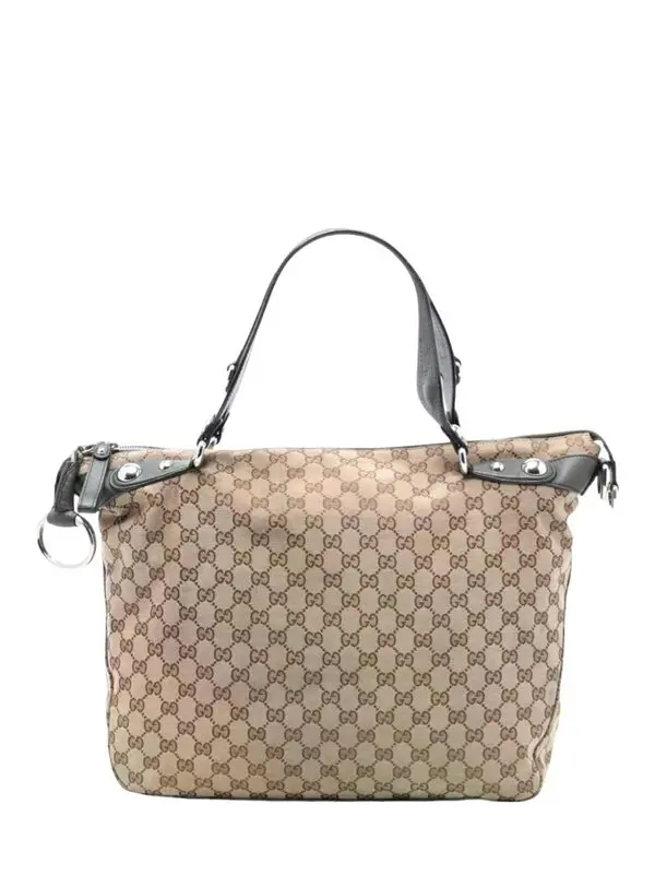 Gucci Large Gg Canvas Icon Bit Satchel - Neutrals
