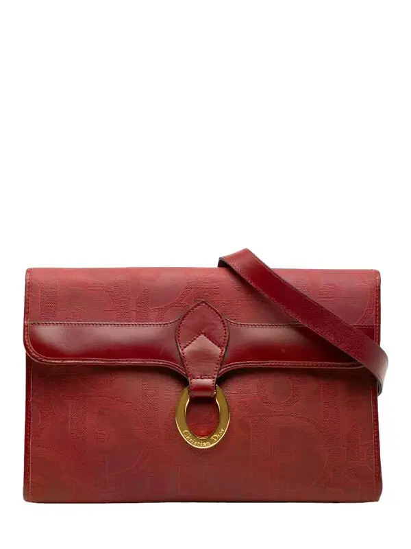 Dior Diorissimo Trotter Coated Canvas Crossbody Bag - Red