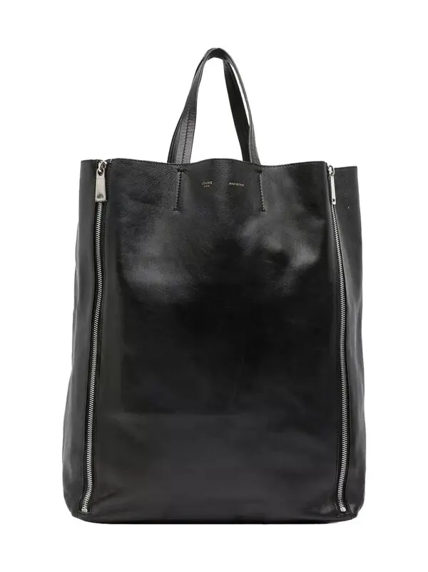 Celine 2012 Lambskin Vertical Zip Cabas Tote Bag - Black