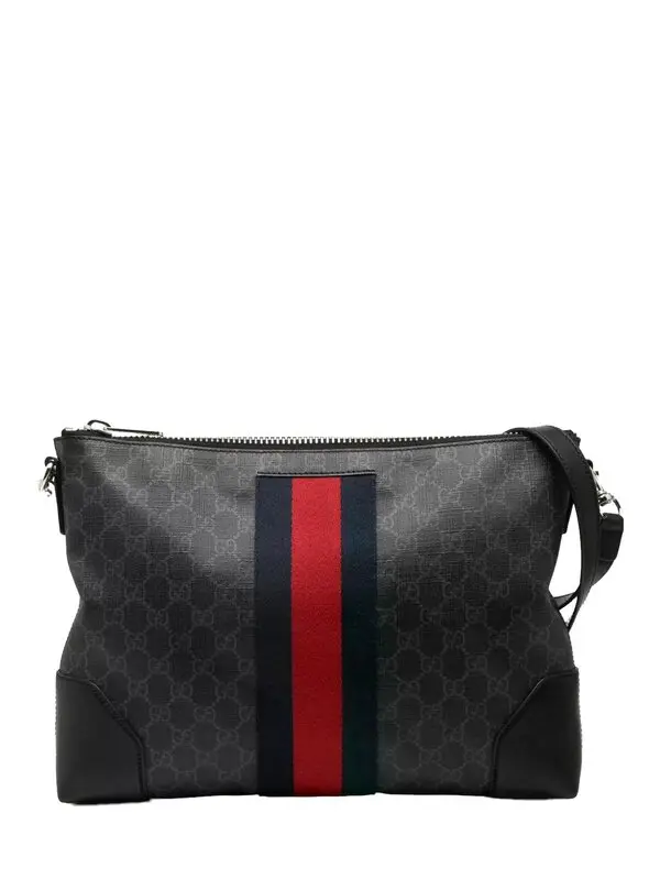 Gucci Gg Supreme Web Crossbody Bag - Black