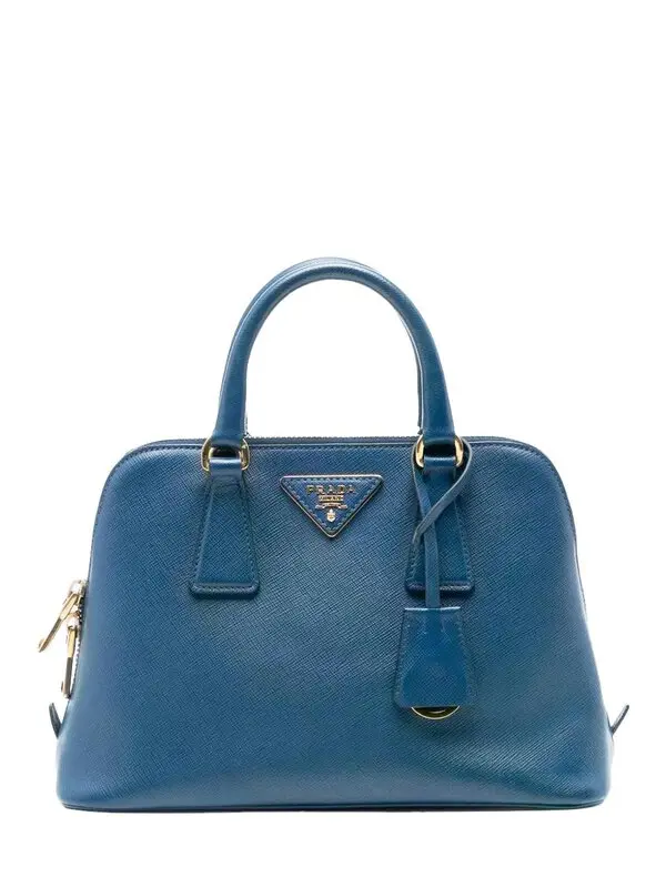 Prada Small Saffiano Lux Promenade Satchel - Blue