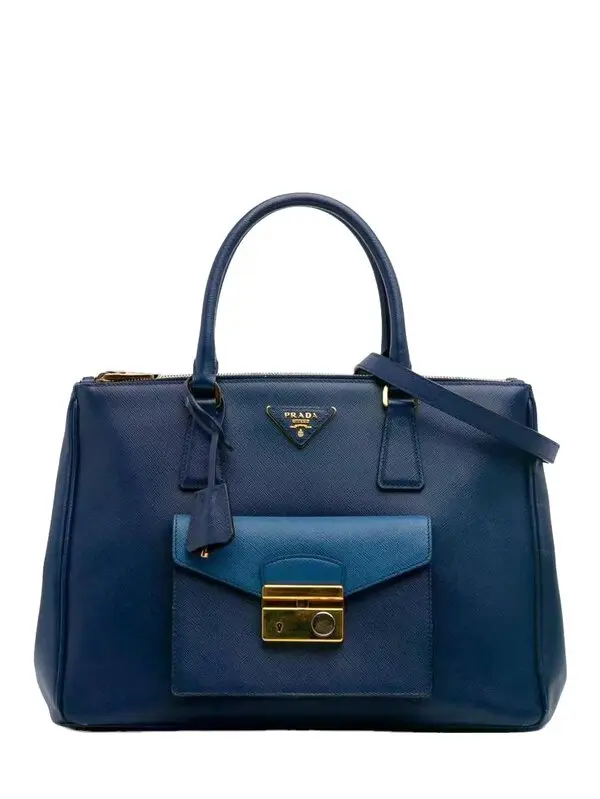 Prada 2000-2025 Saffiano Lux Galleria Satchel - Blue