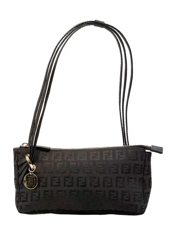 Fendi Zucchino Canvas Triple Strap Pochette - Brown