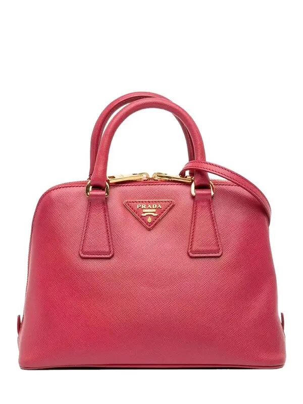 Prada Small Saffiano Lux Promenade Satchel - Pink