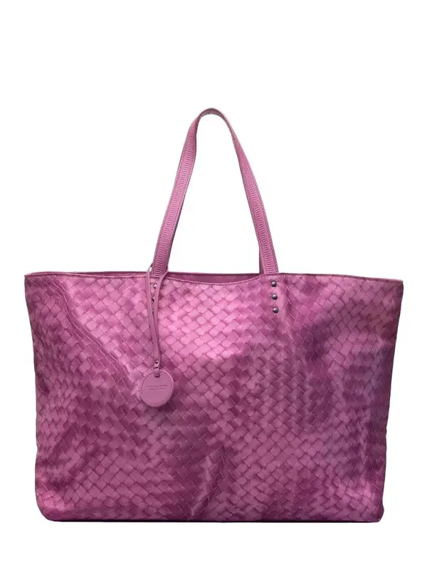 Bottega Veneta Nylon Intrecciolusion Tote Bag - Purple