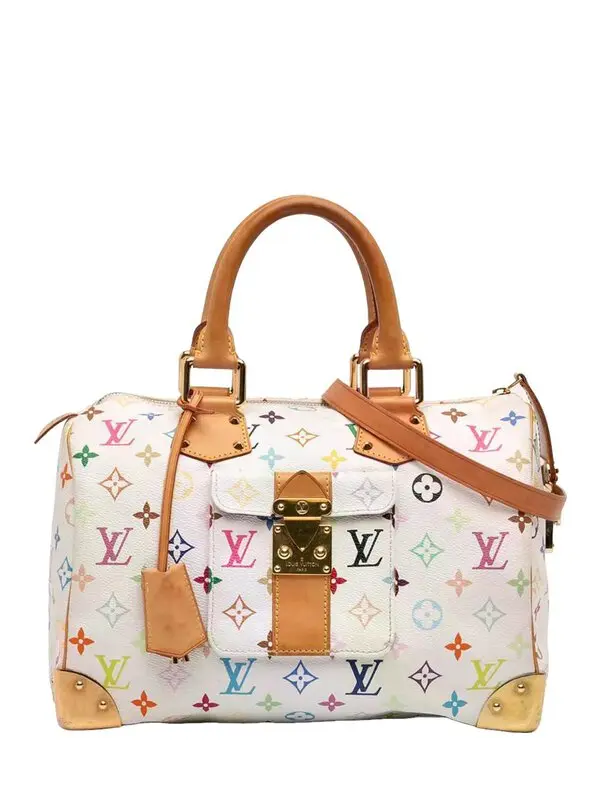 LOUIS VUITTON 2010 Monogram Multicolore Speedy 30 Boston Bag - White