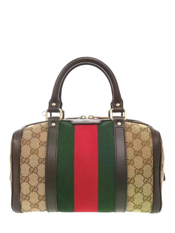 Gucci 2000-2015 Small Gg Canvas Web Joy Boston Satchel - Neutrals