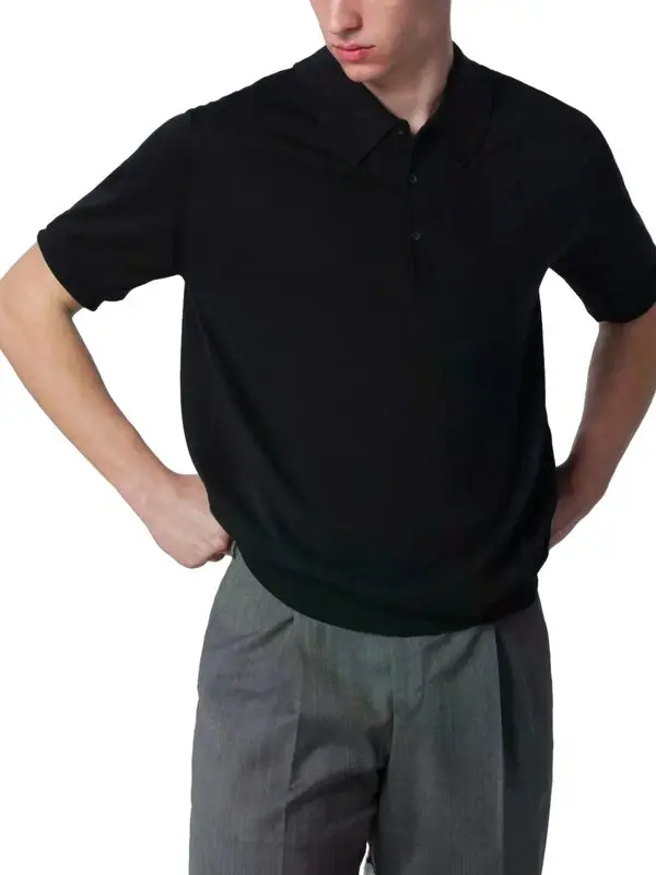 John Smedley Isis Polo Shirt - Black