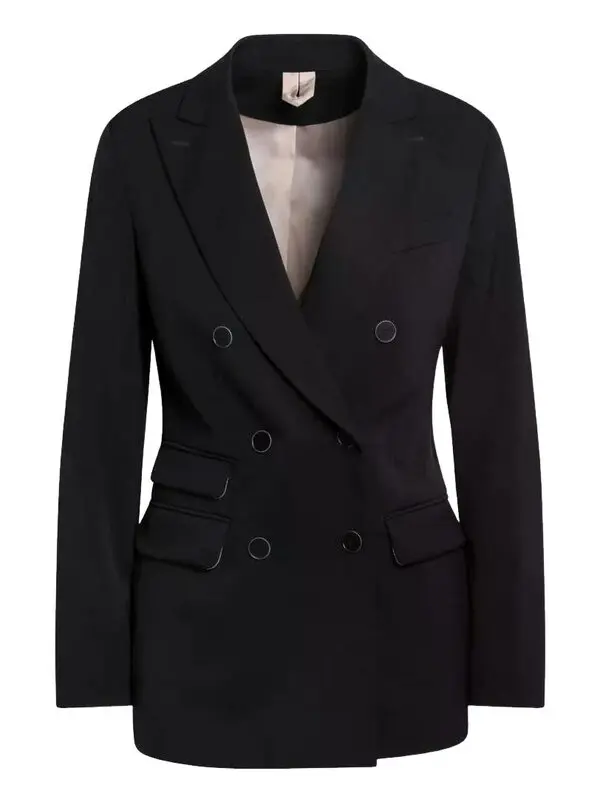 Max Mara Double-breasted Fitted Jacket - Black