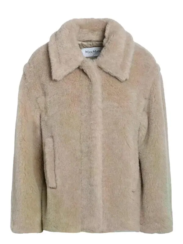Max Mara Shawl-collar Faux Fur Coat - Neutrals