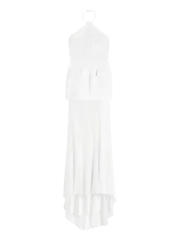 Sportmax Halterneck Flap-pocket Dress - White