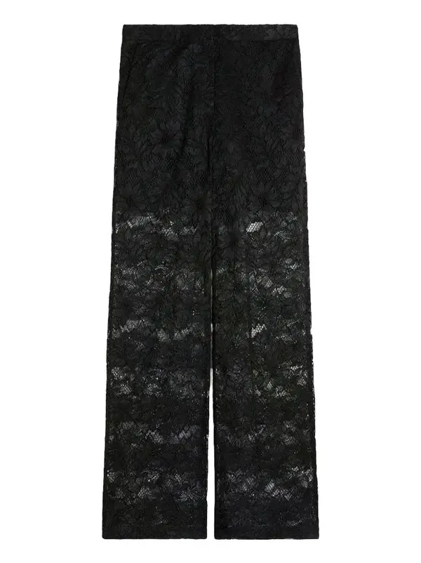 Sportmax Floral-lace Trousers - Black
