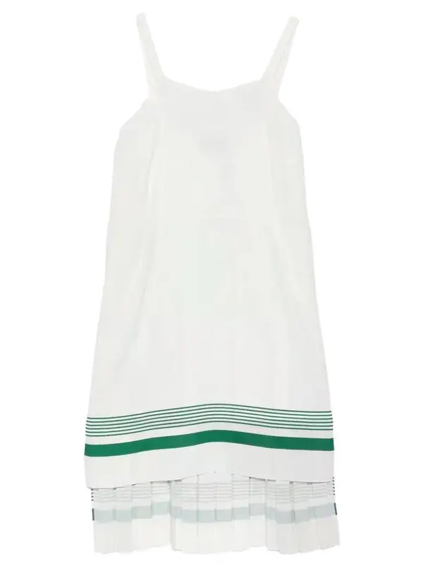 Lacoste Pleated Stripe Mini Dress - White