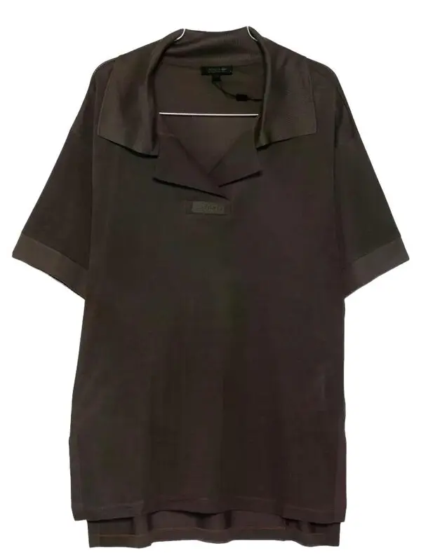 Lacoste Camp-collar Silk Mini Dress - Brown
