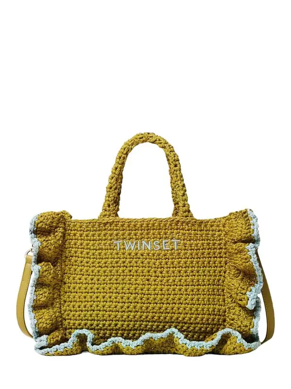 TWINSET Ruffled Tote Bag - Green