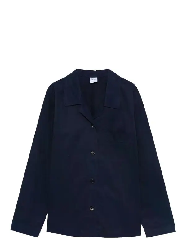 Aspesi Buttoned Blouse With Chest Pocket - Blue