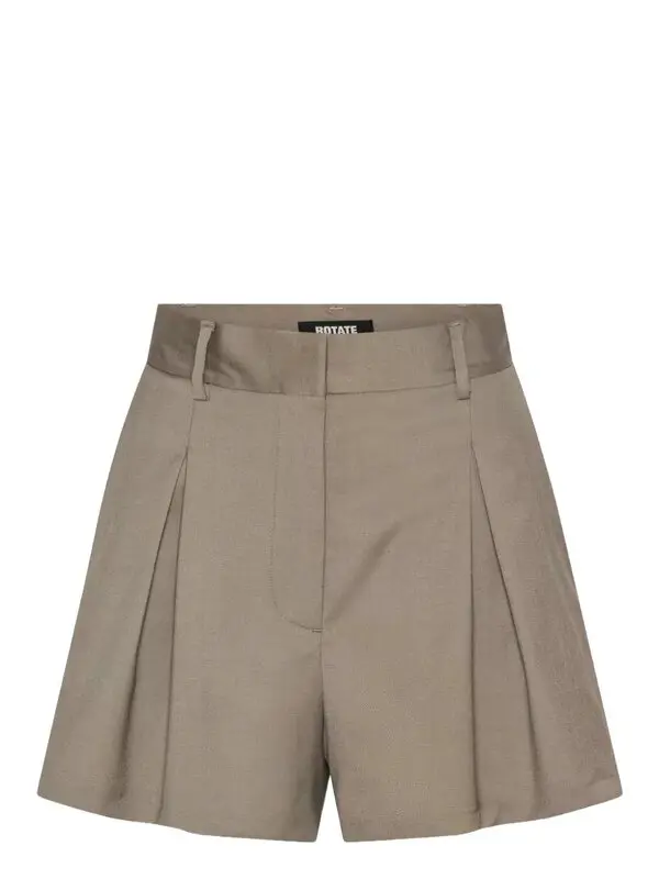 ROTATE BY BIRGER CHRISTENSEN High-waisted Pleated Shorts - Grey