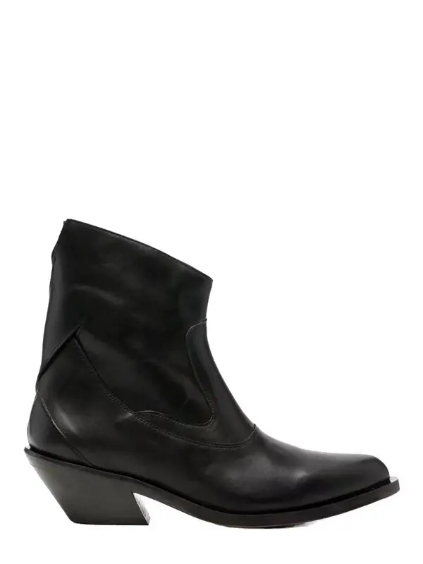 NULLUS Leather Cowboy Boots - Black