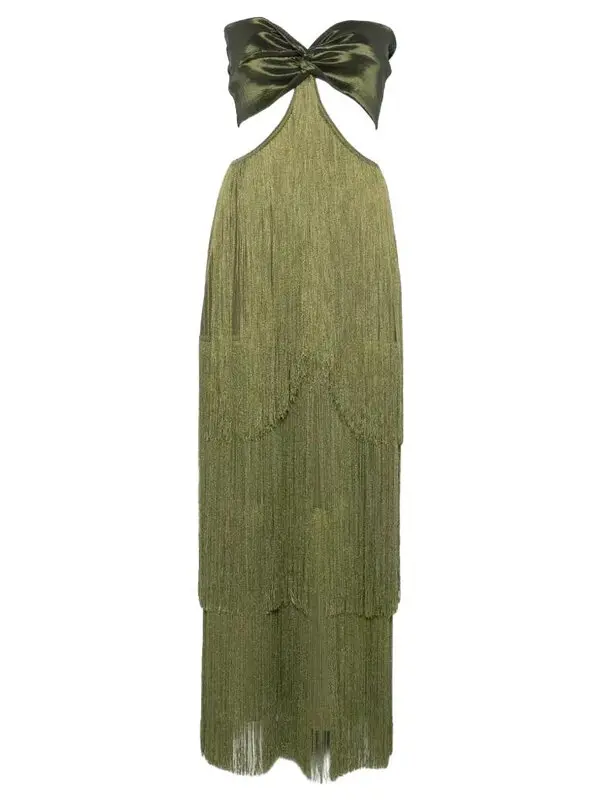 BLESS Bow-detail Maxi Dress - Green