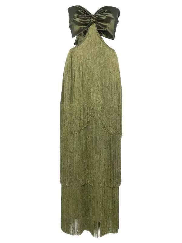 BLESS Bow-detail Maxi Dress - Green