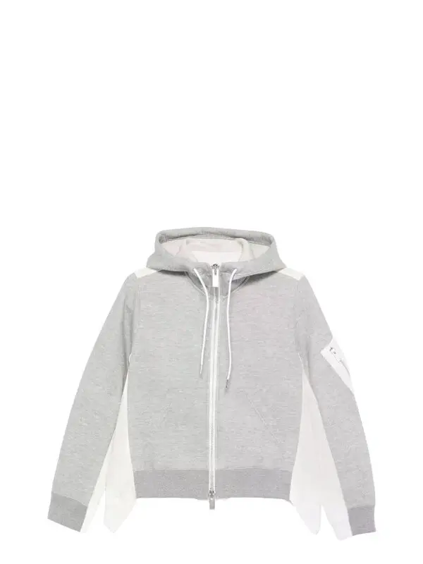 Sacai Paneled Zip Hoodie - Grey