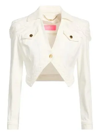 Elisabetta Franchi Denim Outerwear - White