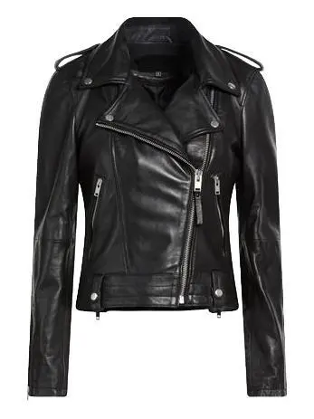 Bolongaro Trevor Sheepskin Biker Jacket - Black