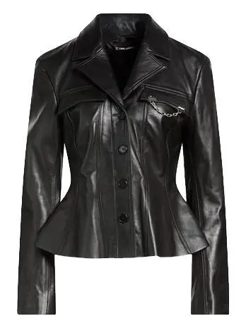 Karl Lagerfeld Lambskin Leather Jacket - Black