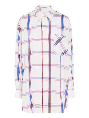 OTTOD'AME Tartan Oversized Shirt - White