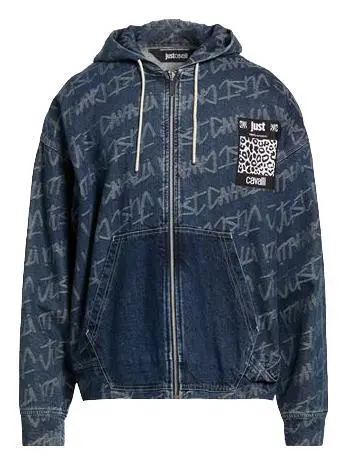 Just Cavalli Denim Logo-print Outerwear - Blue