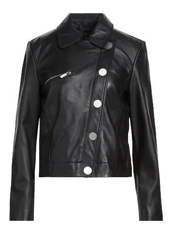 Armani Exchange Leather Biker Jacket - Black