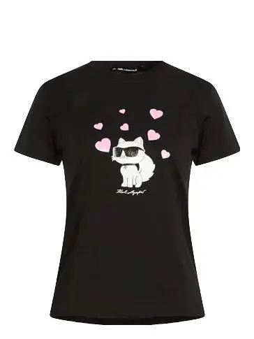 Karl Lagerfeld Printed Cotton T-shirt - Black