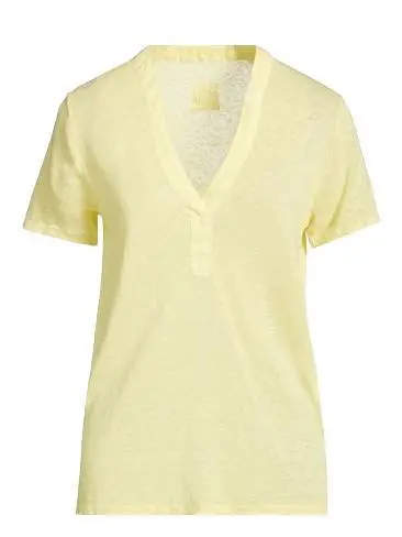120% Lino Linen V-neck T-shirt - Yellow