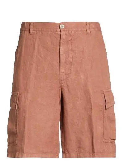 120% Lino Linen Cargo Shorts - Brown